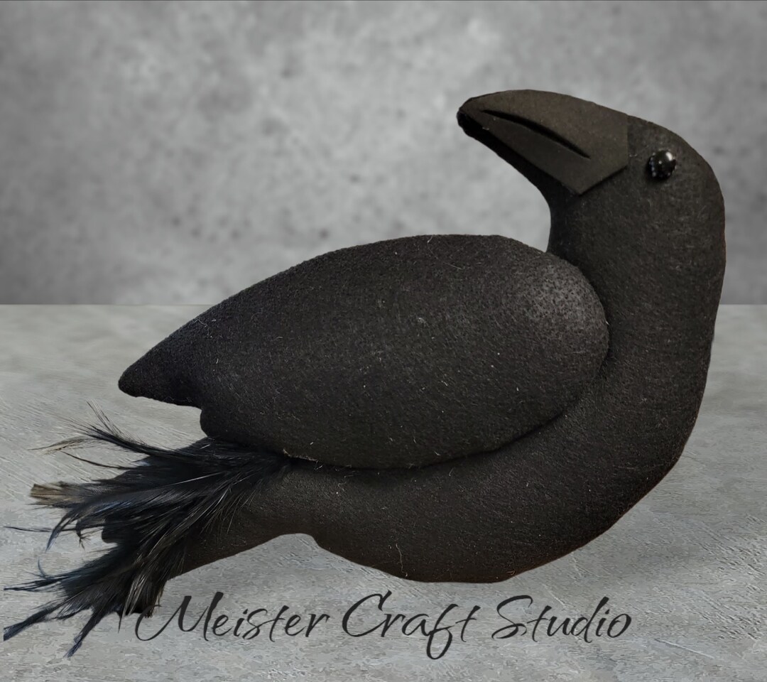 Black Raven Wreath Attachment, Handmade Raven, Foam Core Attachment ...