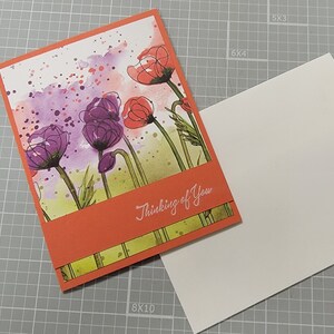 Thinking of You Note Card Set of 6, Stampin' up SU Designer Paper ...