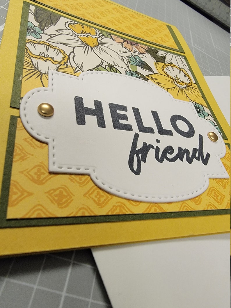 Hello Friend Note Cards Set of Six , Handmade, Stampin' Up, Daffodil ...