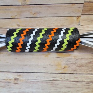 Black Glitter Ric Rac Striped Faux Candy Wreath Attachment, Handmade ...