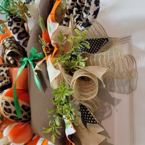 Chocolate Easter Bunny With Fun Leopard Print Accent Wreath, Spring ...