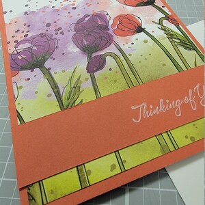 Thinking of You Note Card Set of 6, Stampin' up SU Designer Paper ...