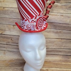 Decorative Peppermint Striped Top Hat, Red and White Stripe Top Hat ...