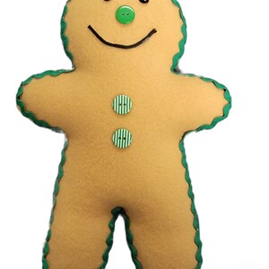 Gingerbread Wreath Attachment, Stuffed Gingerbread Man, Stuffed Faux ...