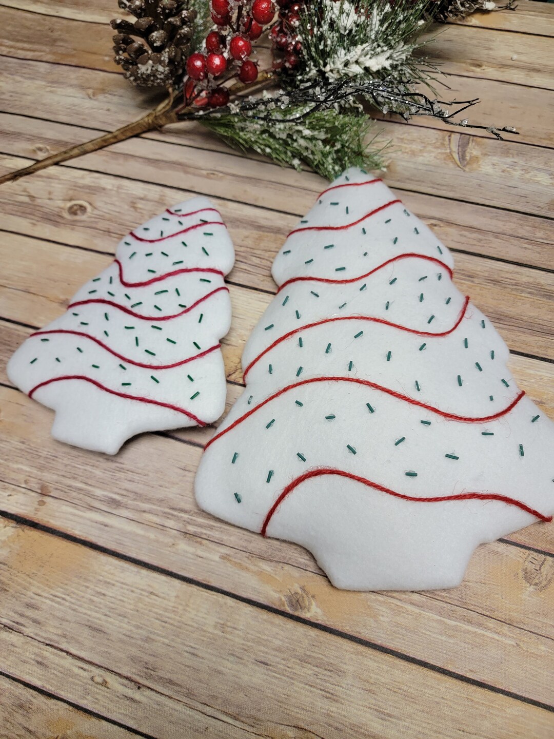 Christmas Tree Faux Cookie Wreath Attachment, Handmade, Foam Core Tree ...