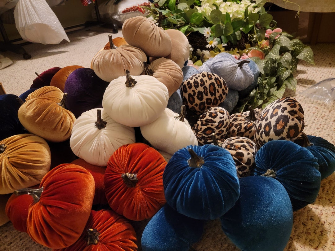 Fall Velvet Pumpkins, Wedding Centerpiece, Fall Decor, Rustic ...