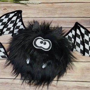 Harlequin Halloween Bats, Furry Bat Wreath Attachment, Trick or Treat ...