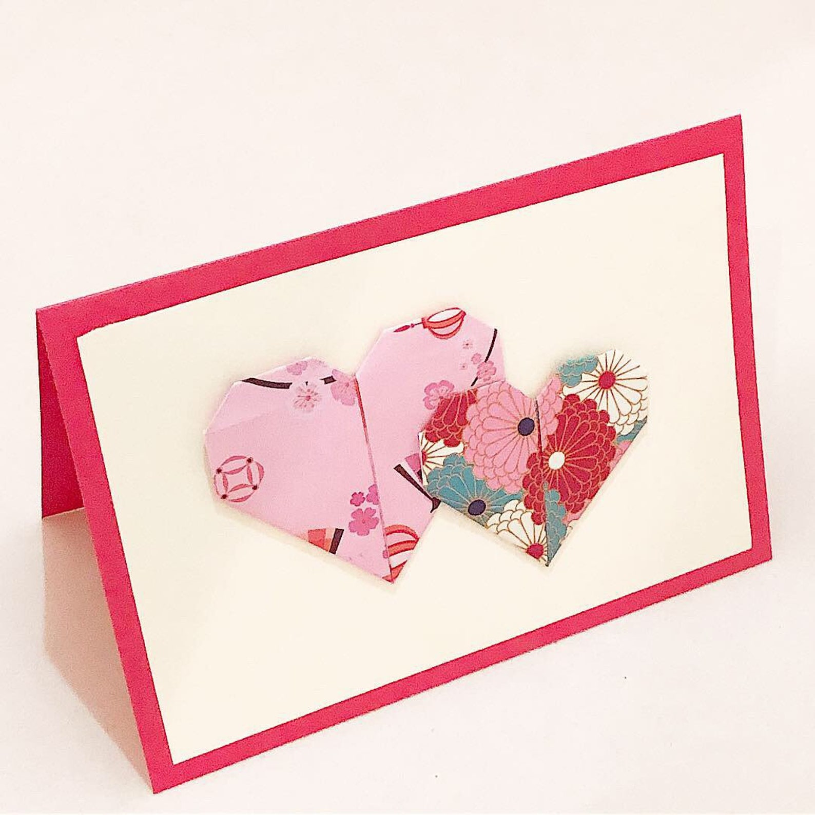 Origami Heart Greeting Card Blank Card for Handwritten Notes - Etsy