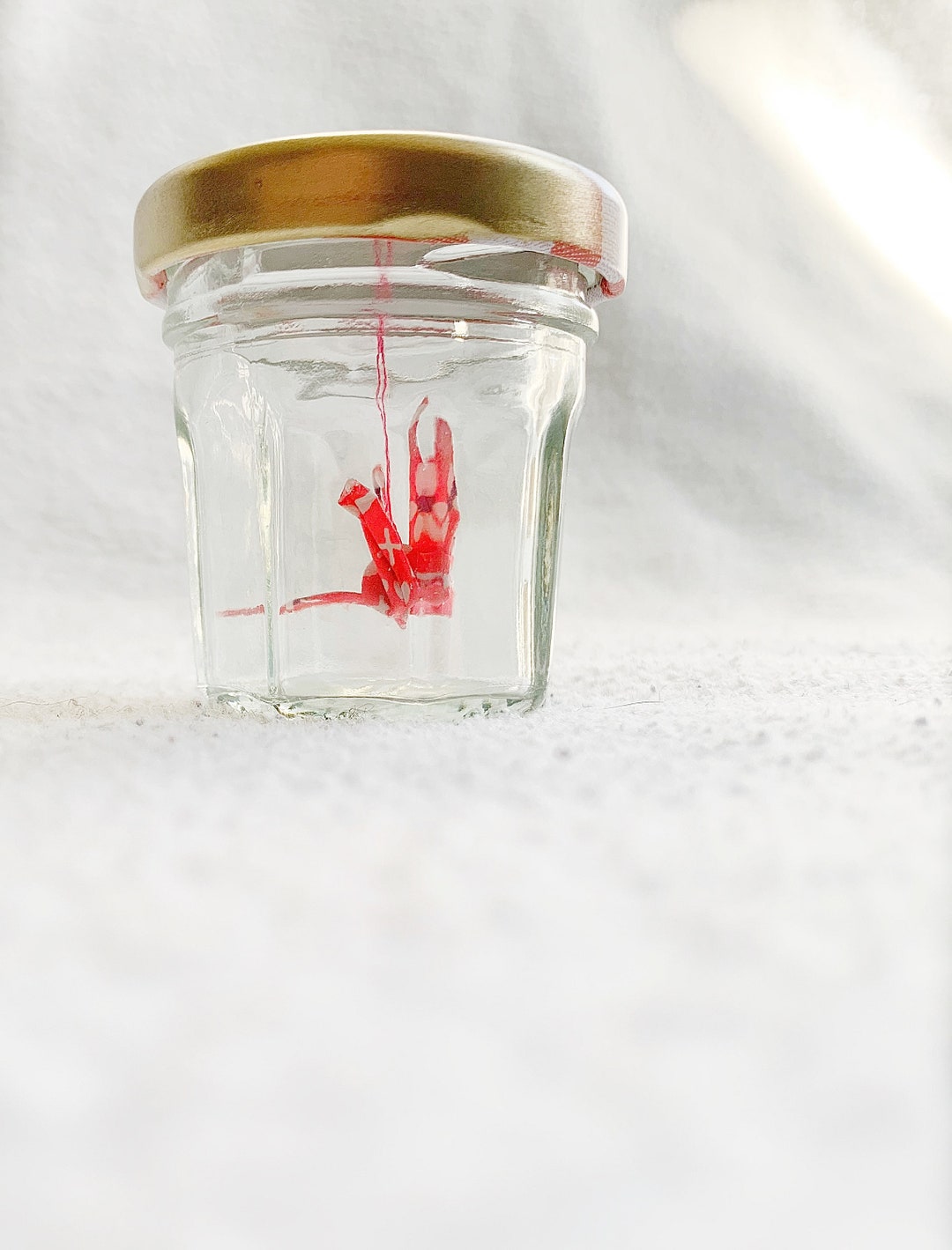 Tiny Origami Crane / Heart in a Jar, Sentimental Keepsake Gift, Dream ...