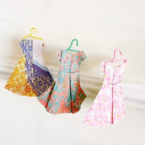 Origami Dress Paper Doll Garland, Baby Girl Nursery / Bedroom Bunting ...