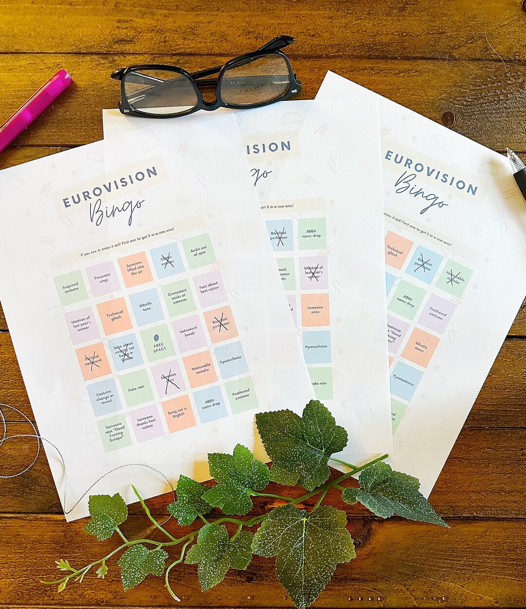 Printable Eurovision Bingo Game, Digital Download Party Game, Printable ...