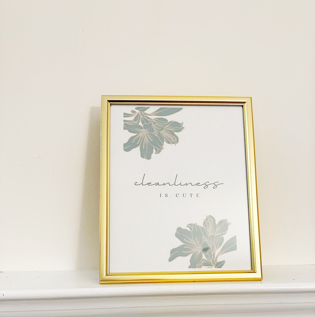 Printable 'cleanliness is Cute' Entry Way Decor, Welcome Poster ...