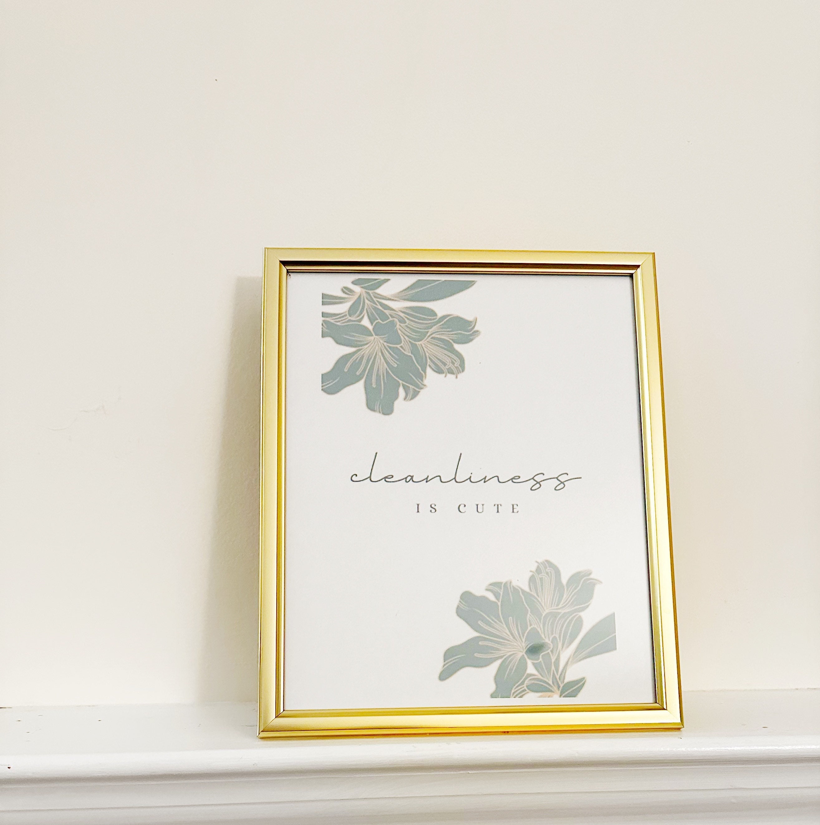 Printable 'cleanliness is Cute' Entry Way Decor - Etsy