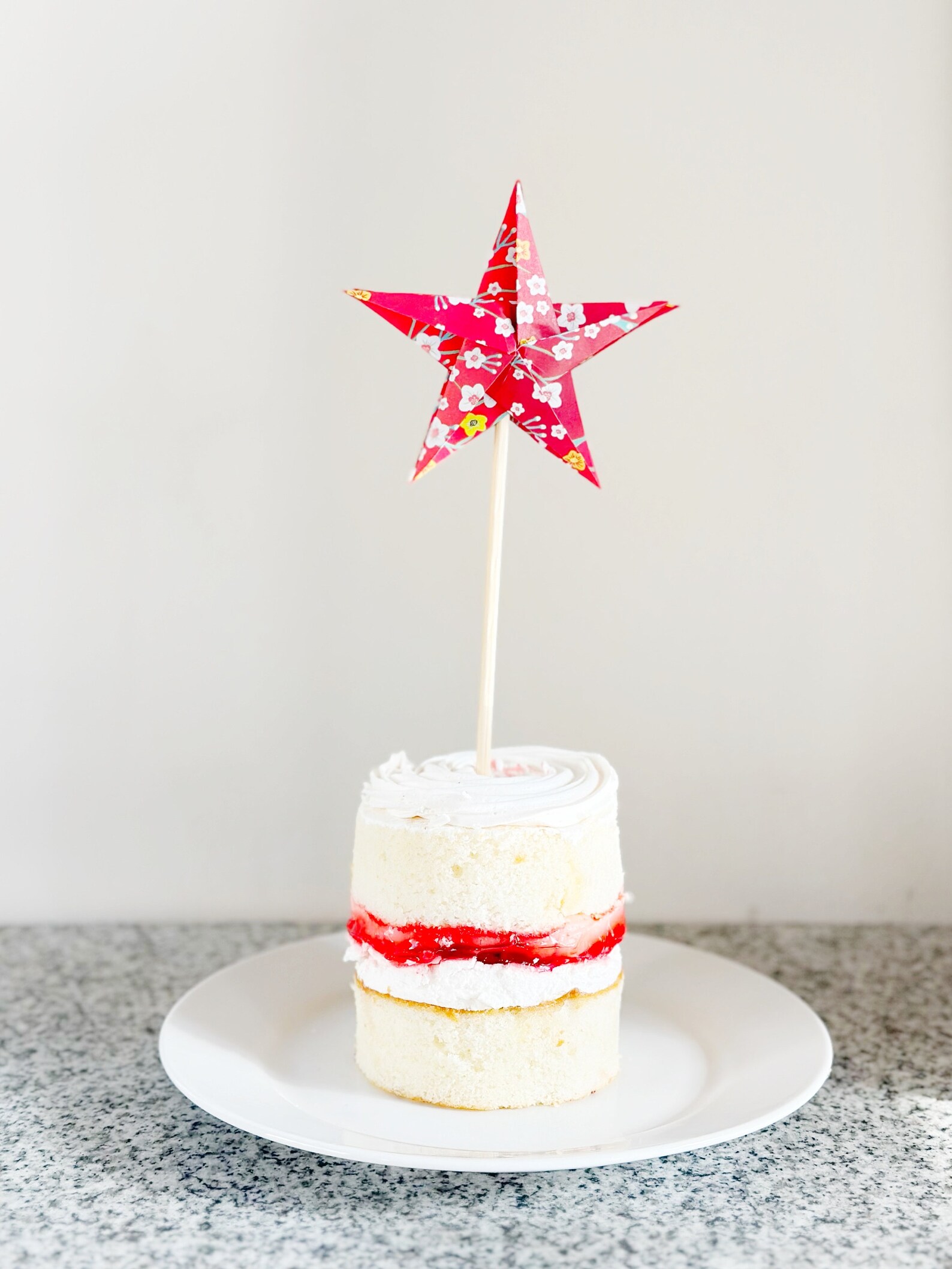 Origami Cake Toppers in Bold Patterned Colors Paper Flowers to Decorate ...