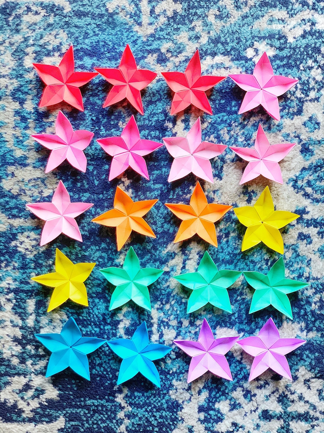 Colorful Origami Flower Paper Garland, Modular Cherry Blossom Paper ...