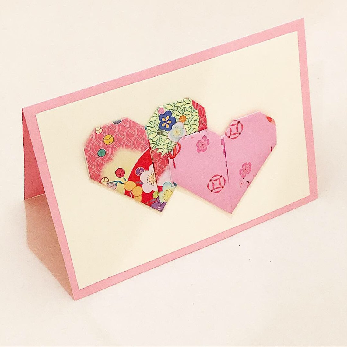 Origami Heart Greeting Card Blank Card for Handwritten Notes - Etsy