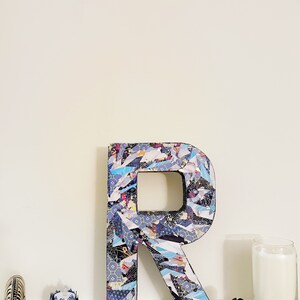Custom Monogram, Initial Origami Collage Wall Art, Monogram Wall ...