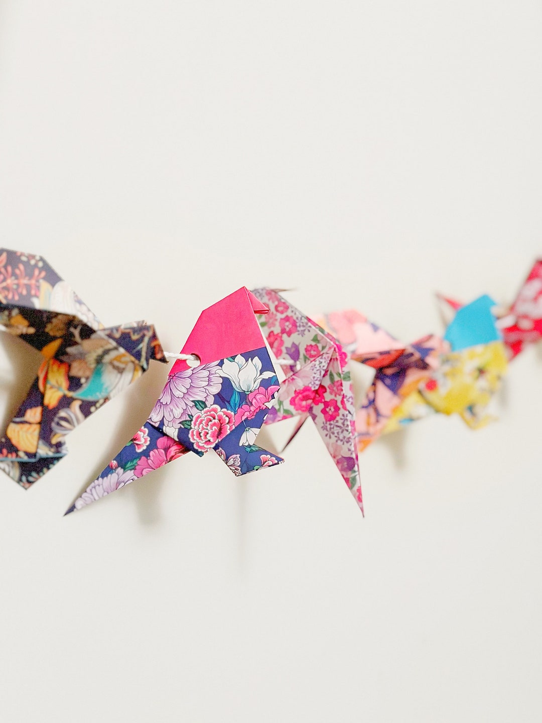 Origami Bird Paper Garland, Multi-bird Bunting, Nursery Decorations - Etsy