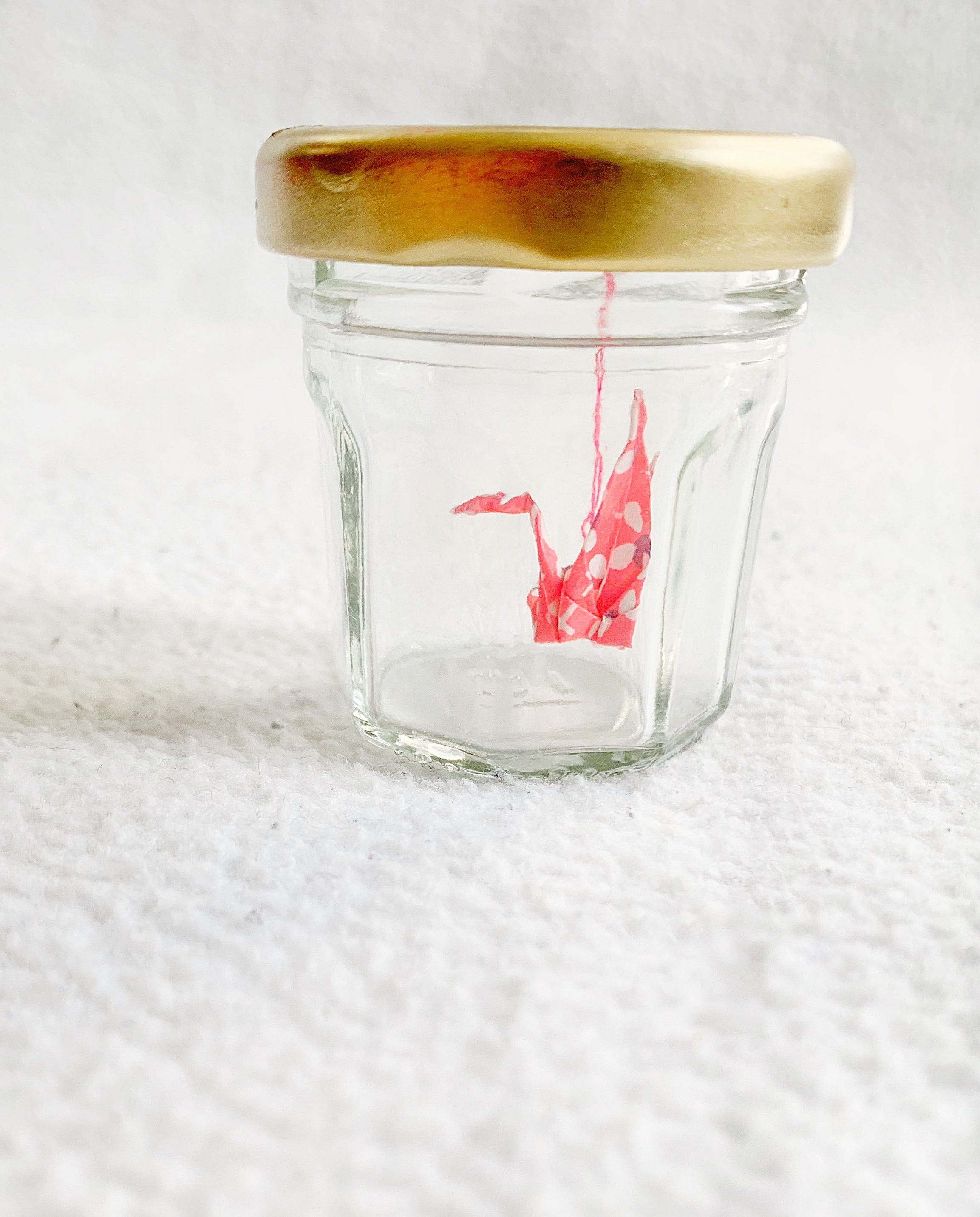Tiny Origami Crane / Heart in a Jar, Sentimental Keepsake Gift, Dream ...