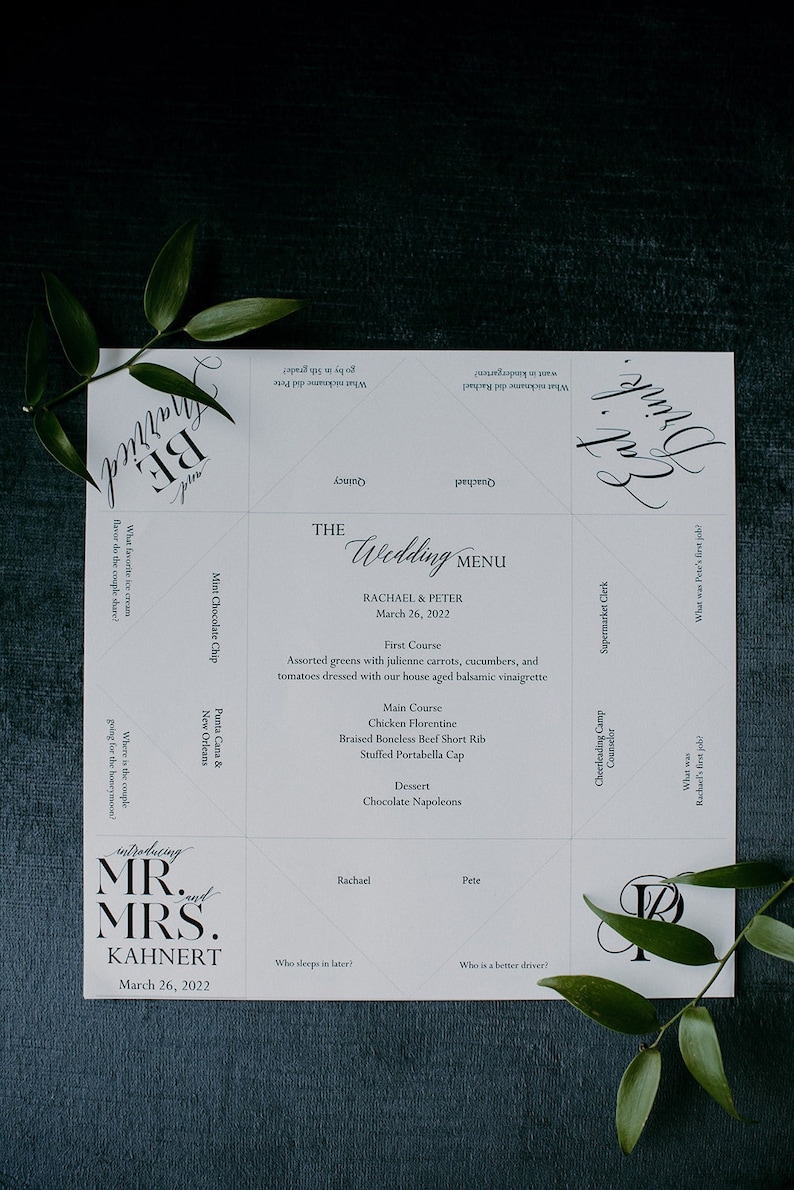 Fortune Teller Wedding Place Card Digital Download Unique - Etsy UK