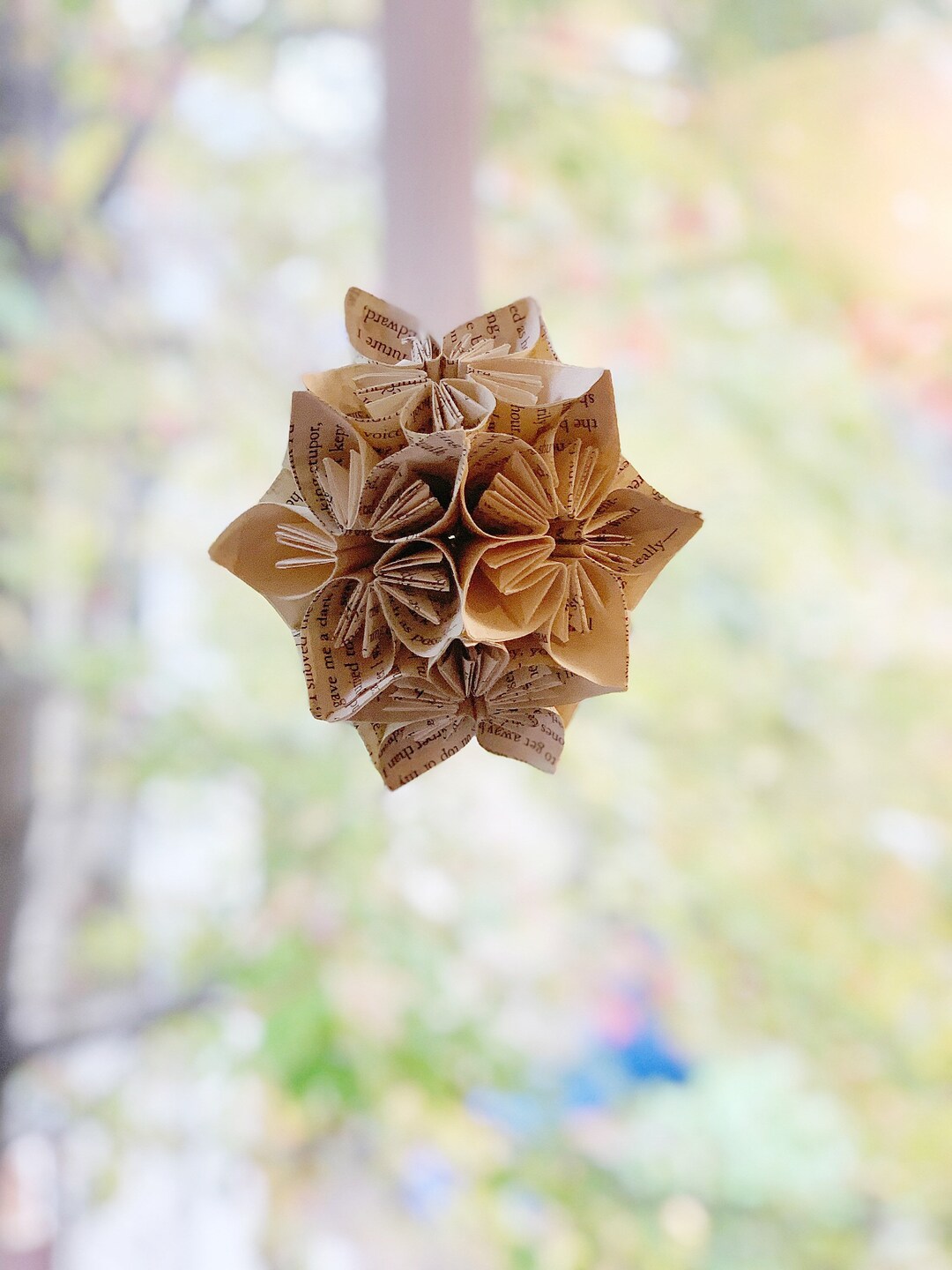 Book Lover Kusudama Colorful Ornament, Japanese Origami Ball Ornament ...