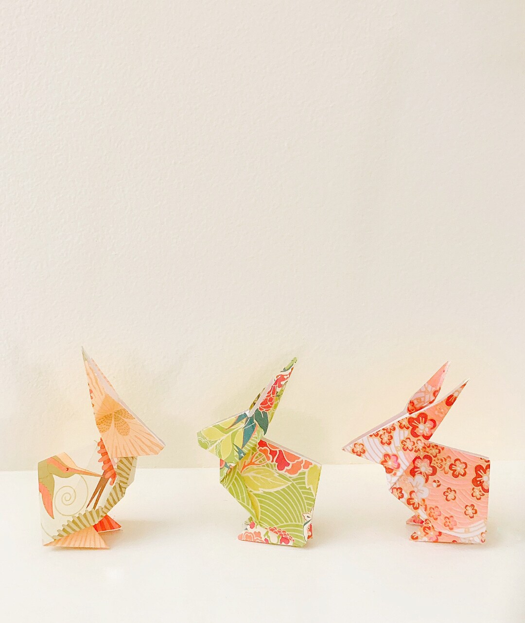 Origami Rabbit Paper Garland, Easter & Spring Paper Decorations, Bunny ...