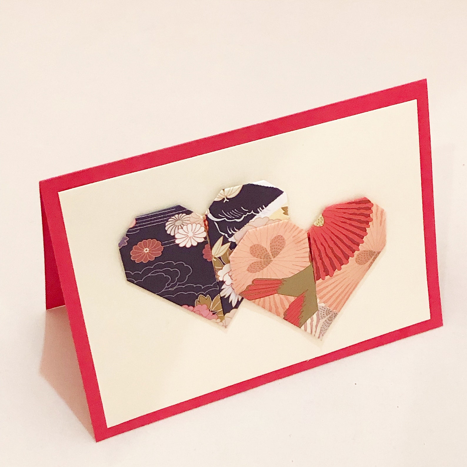 Origami Heart Greeting Card Blank Card for Handwritten Notes - Etsy