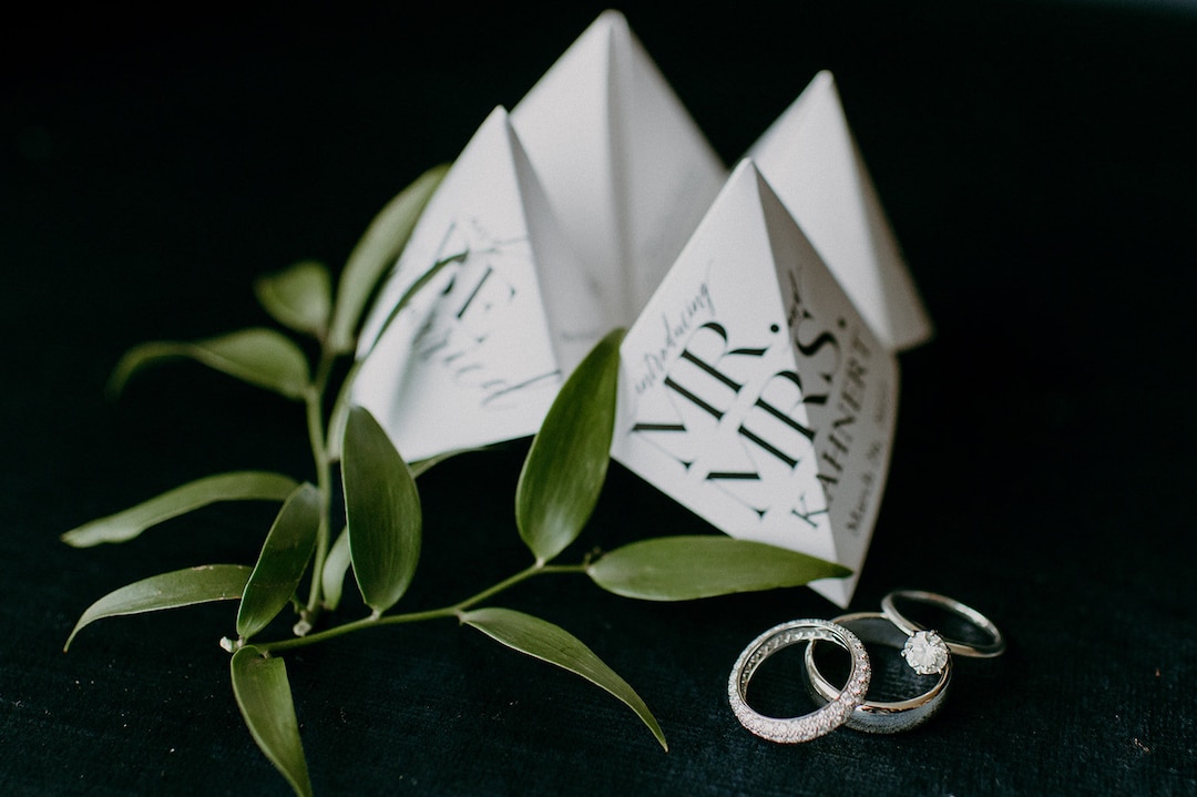 Wedding Fortune Teller Place Card, Retro Trivia Fortune Teller ...