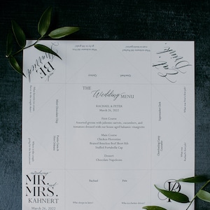 Wedding Fortune Teller Place Card, Retro Trivia Fortune Teller ...