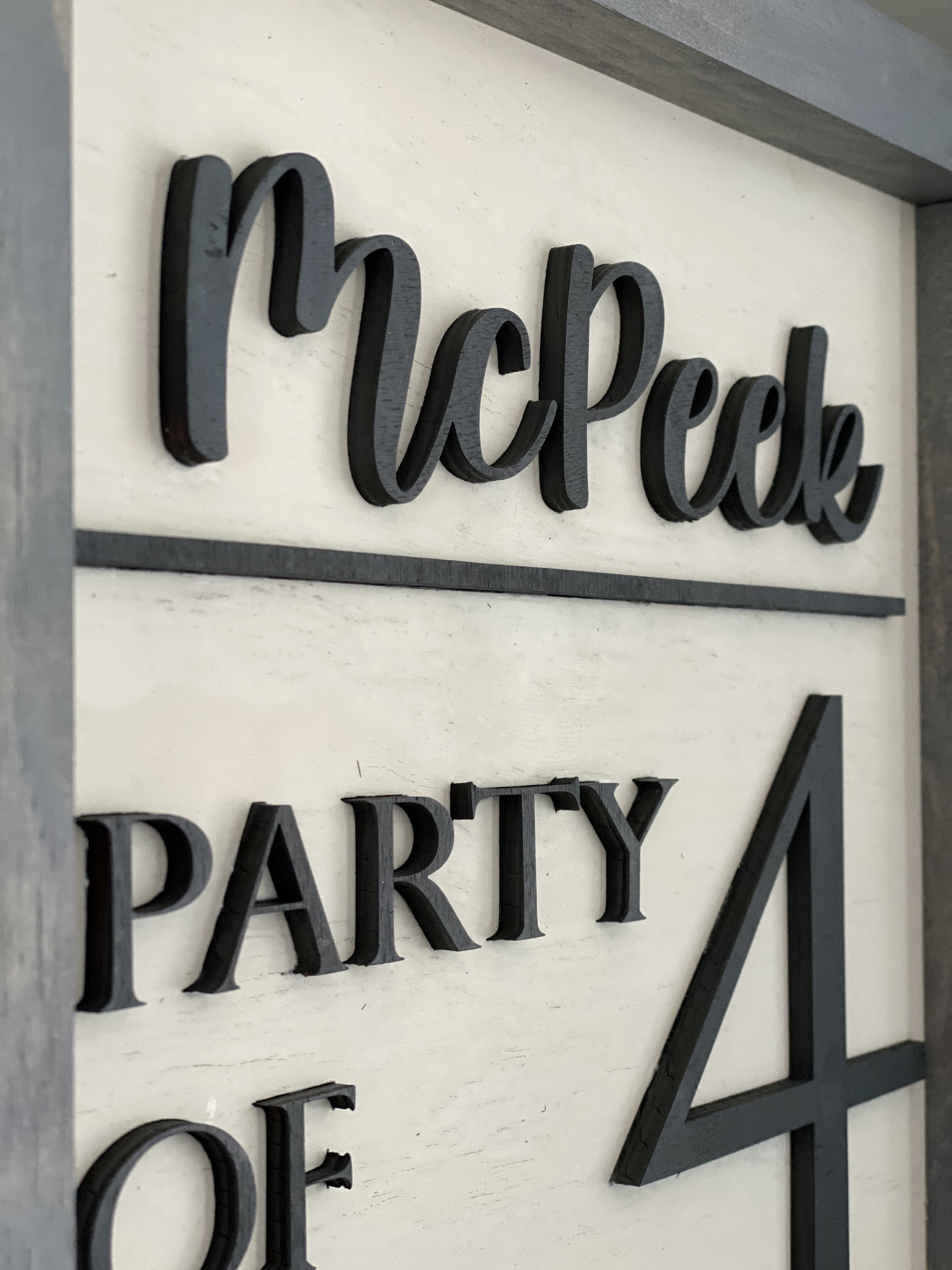 Family Sign Party of Party of 4 Family name sign Family | Etsy