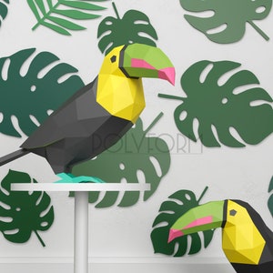 Toucan Low Poly Tropical Bird Papercraft PDF Template - Etsy