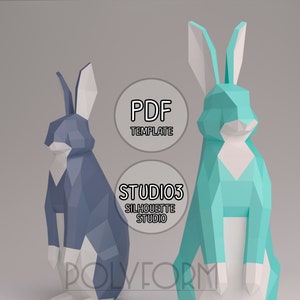 Rabbit 2 Low Poly Papercraft PDF Template - Etsy