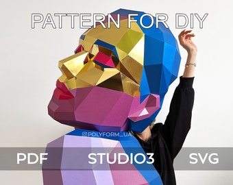 Sleeping Fox Low Poly Papercraft PDF Template - Etsy