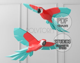 PARROT 1 Low Poly Bird Papercraft PDF Template | Etsy