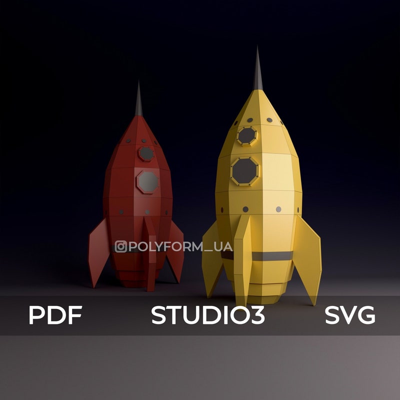 3d Rocket Papercraft - Etsy