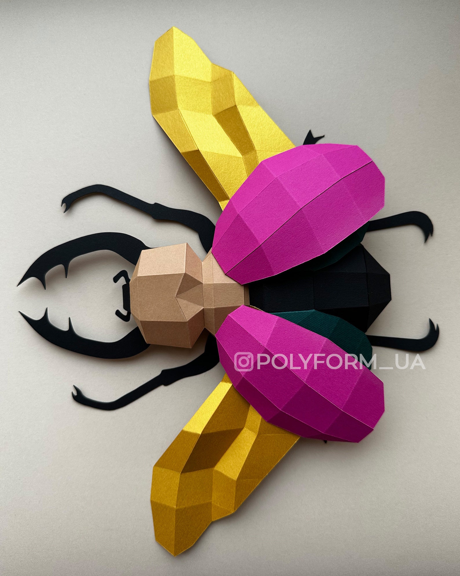 Stag Beetle Low Poly Insect Papercraft Fly Lowpoly PDF Template ...