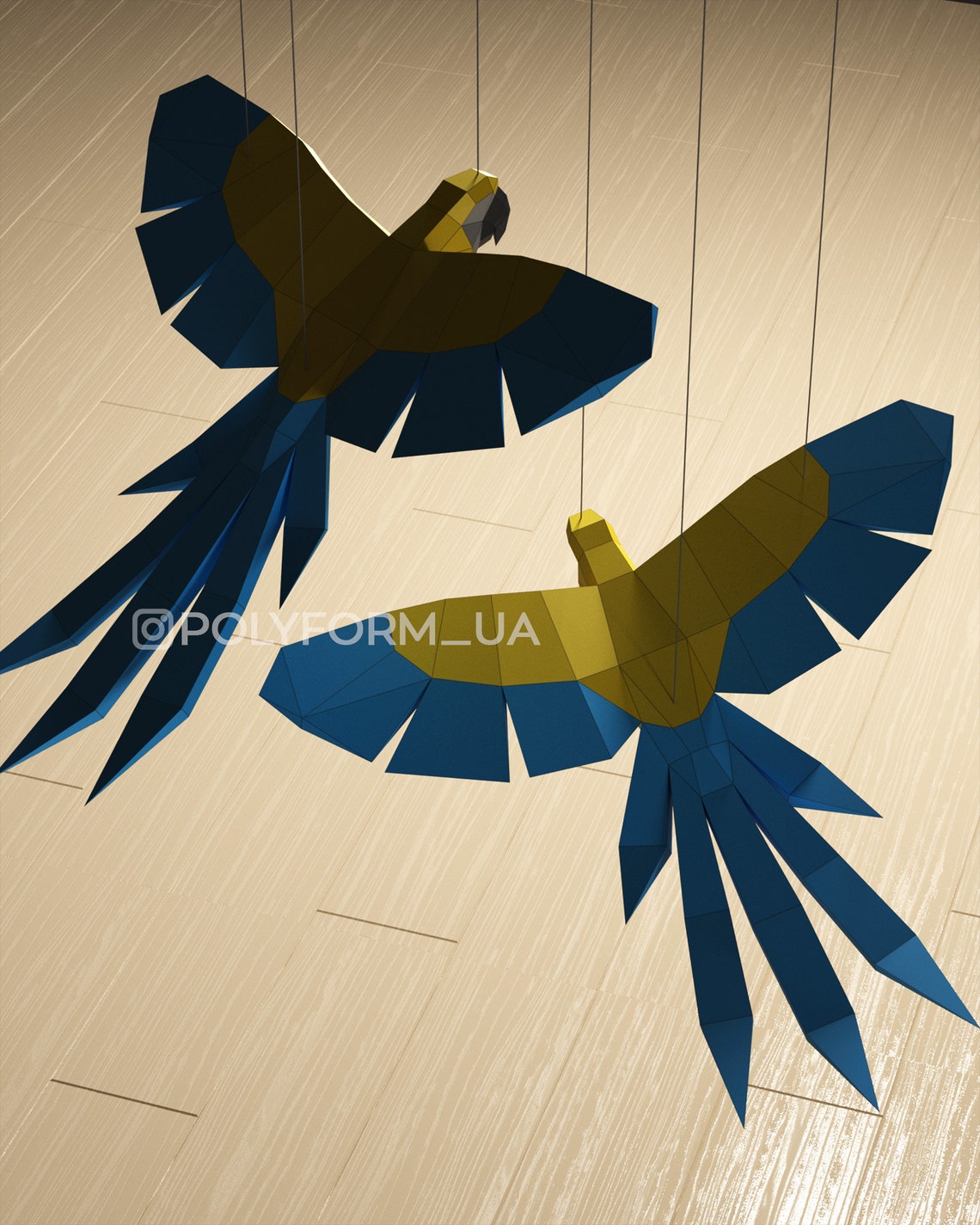 PARROT 2 Low Poly Bird Papercraft PDF Template Svg Decor - Etsy