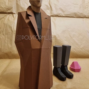 The Man in the Hat Low Poly 3D Character Papercraft Head PDF People ...