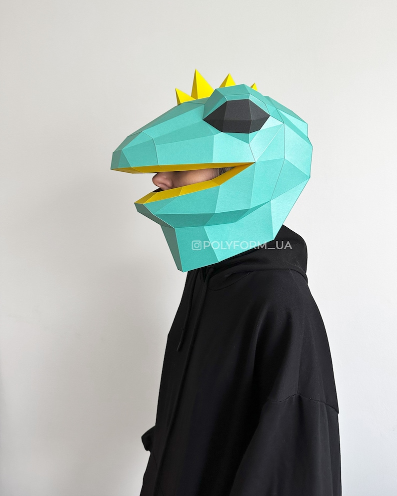 Lizard Mask Salamander DIY Low Poly Animal Reptile Papercraft PDF ...