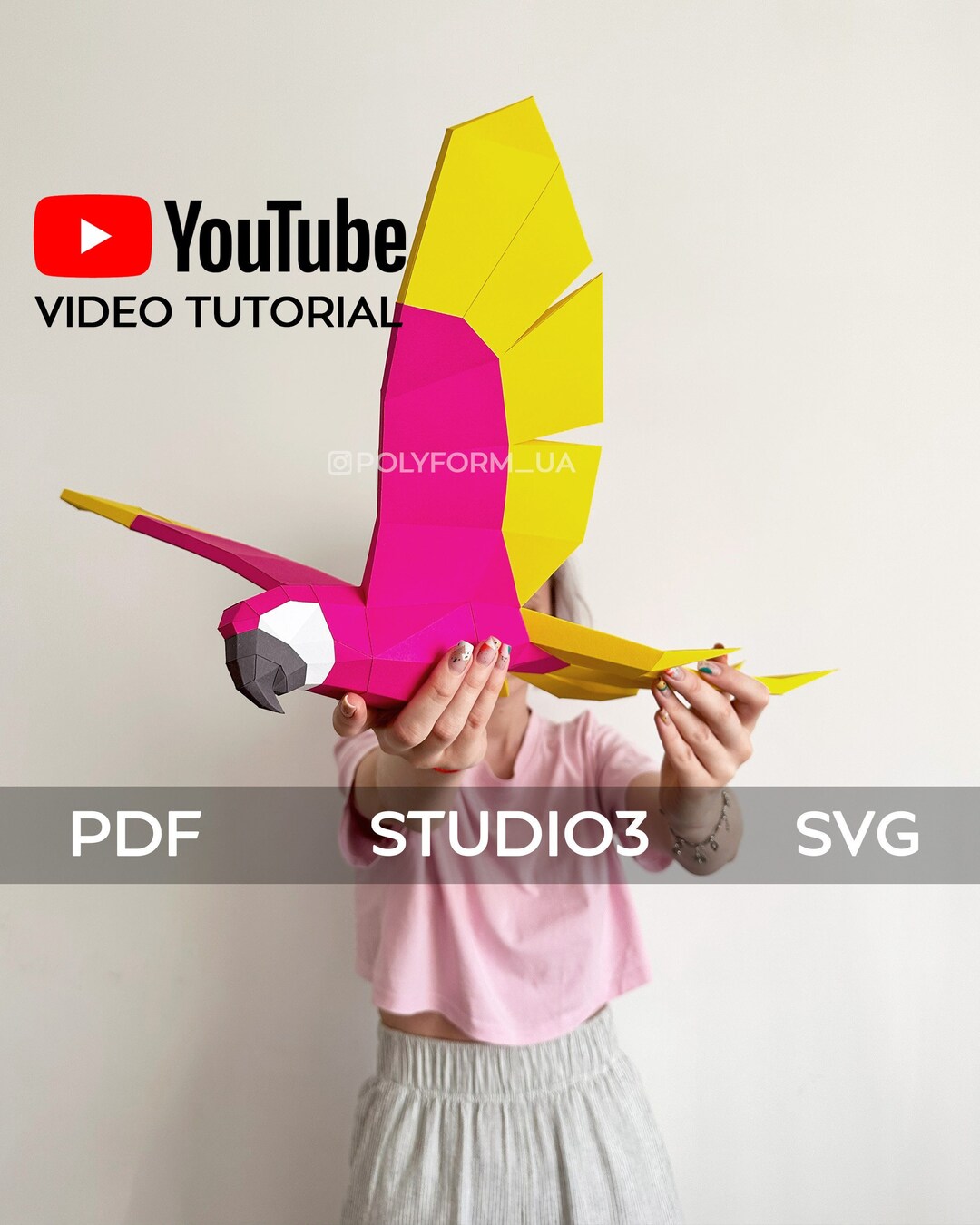 PARROT 1 Low Poly Bird Papercraft PDF Template Paper Svg - Etsy