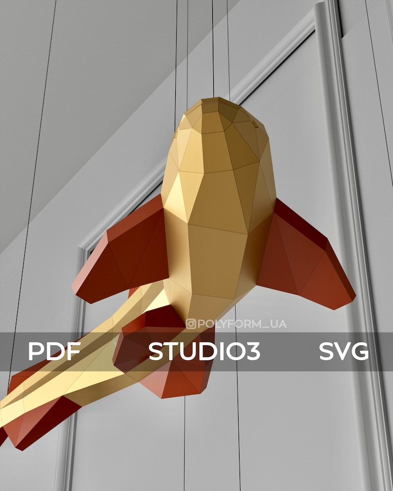 Fish Low Poly Shark Papercraft Lowpoly PDF Template Decoration - Etsy