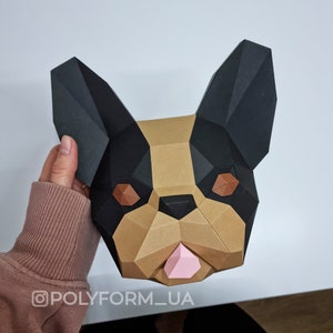 French Bulldog Low Poly Animal Dog Papercraft PDF Template DIY - Etsy