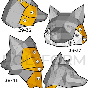 Fox Low Poly PDF Template Papercraft DIY Pattern Animal SVG Decor - Etsy