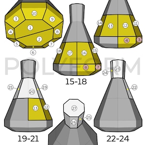 Flasks SET 1 Bottle Science Laboratory Chemistry School Education Low ...
