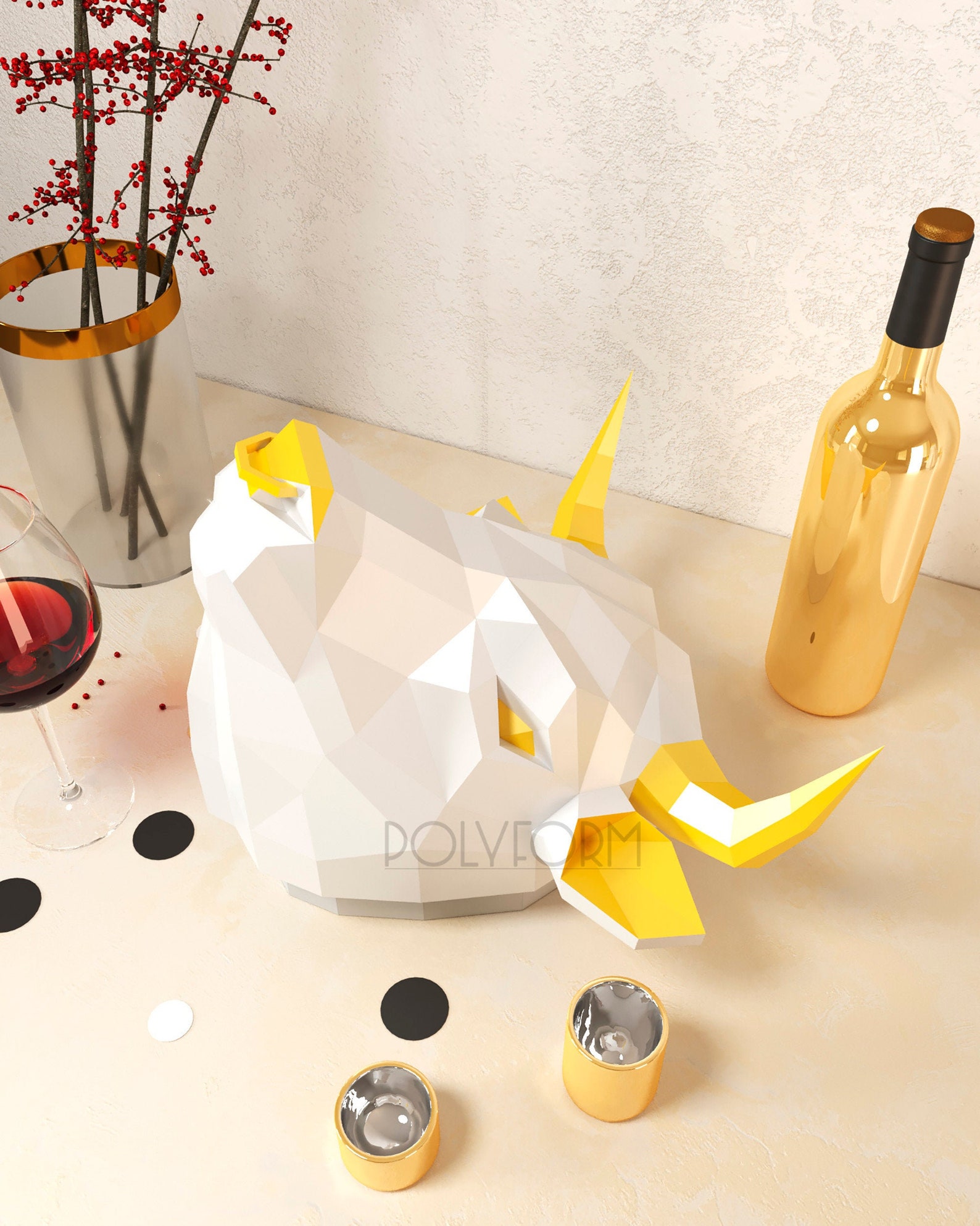 Bull Gift Box Low Poly Papercraft PDF Template Model Sculpture - Etsy