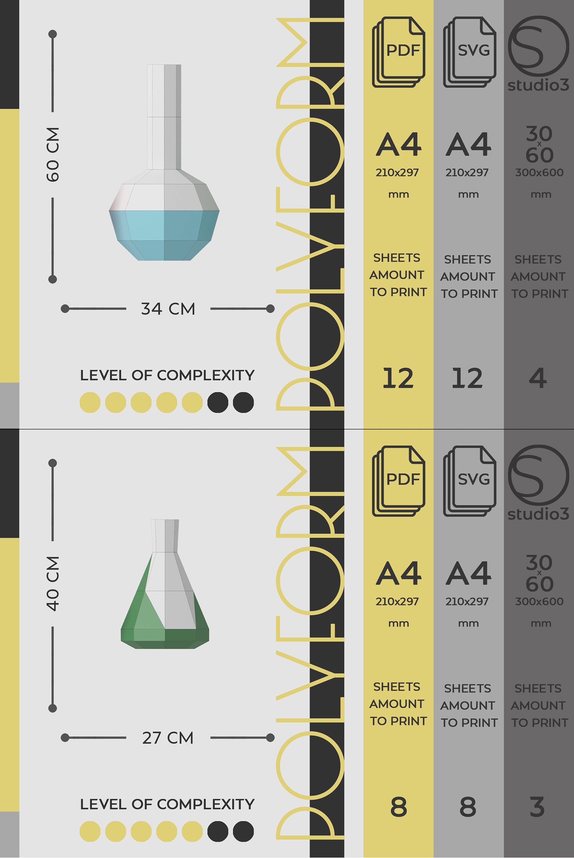 Flasks SET 2 Bottle Science Laboratory Chemistry School - Etsy