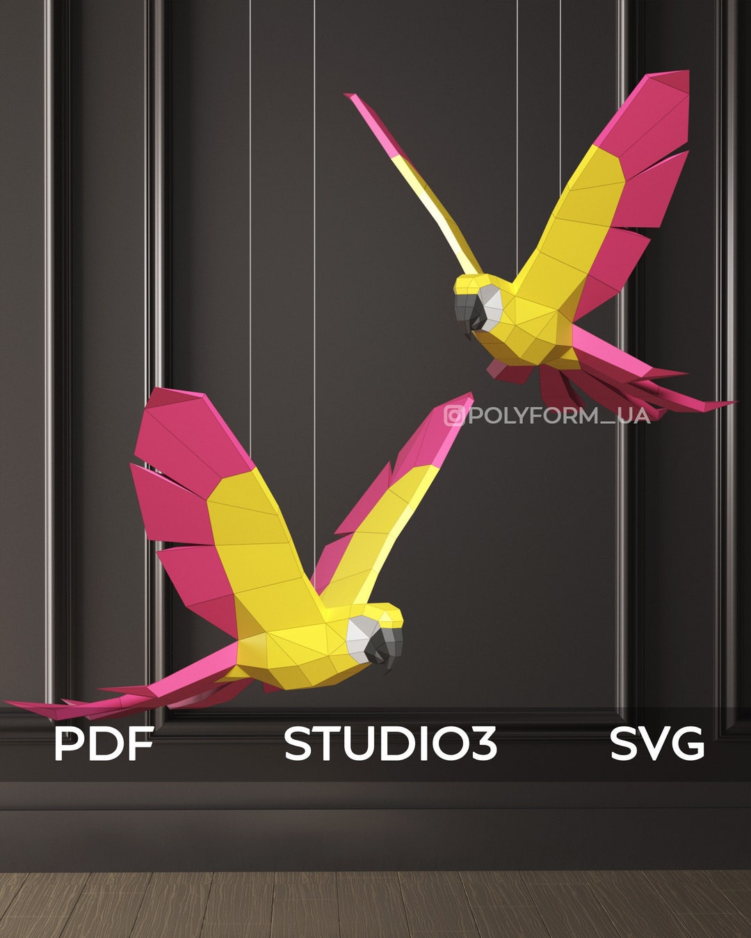 PARROT 1 Low Poly Bird Papercraft PDF Template Paper Svg - Etsy