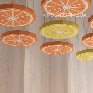 Orange Low Poly Lemon Papercraft Fruit Food PDF Template - Etsy