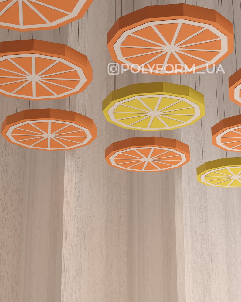 Orange Low Poly Lemon Papercraft Fruit Food PDF Template - Etsy