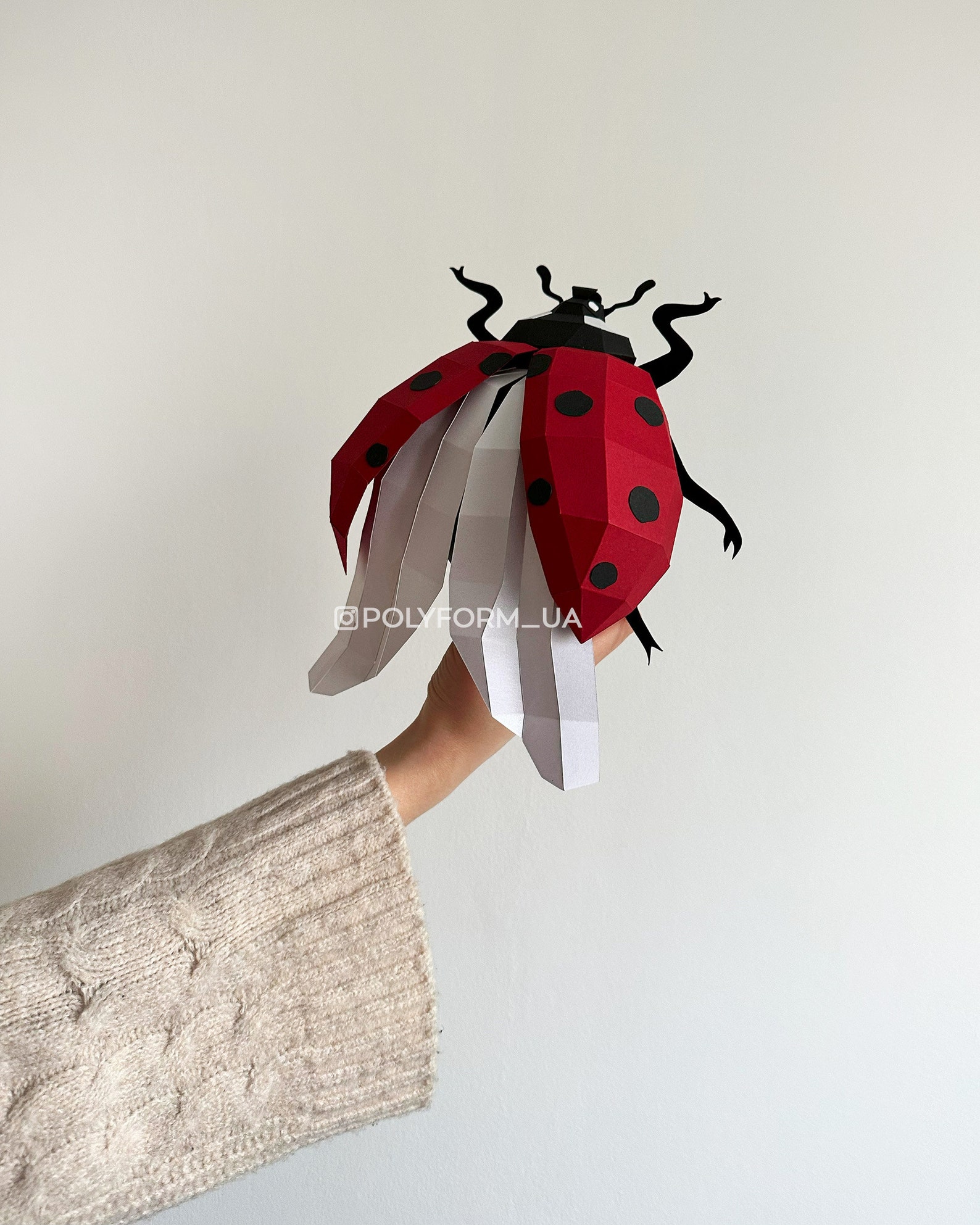 Ladybug Beetle Low Poly Insect Papercraft Fly Lowpoly PDF Template ...